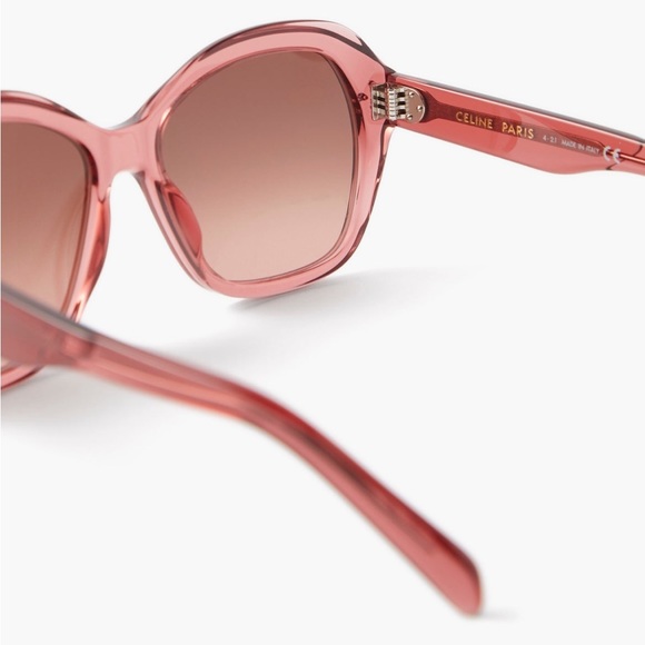 Celine | Accessories | Celine Rose Pink Acetate Round Sunglasses ...
